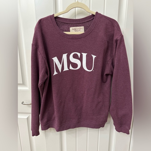 Red Shirt | Tops | Mississippi State Maroon Sweatshirt Msu Red Shirt Sz ...